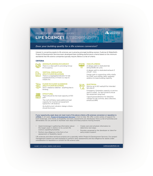 Does your building qualify for a life sciences conversion? | United ...